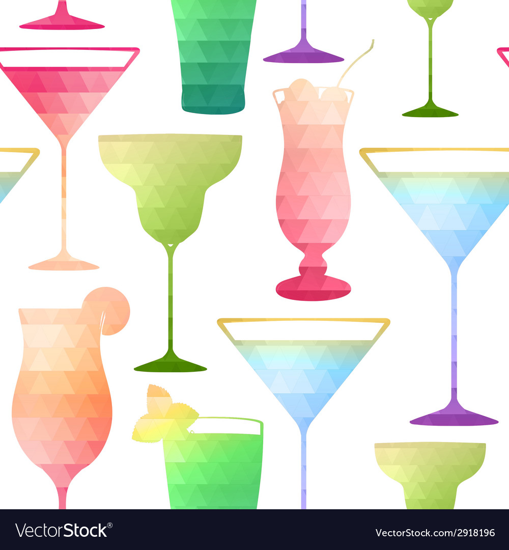 Seamless cocktail pattern Royalty Free Vector Image