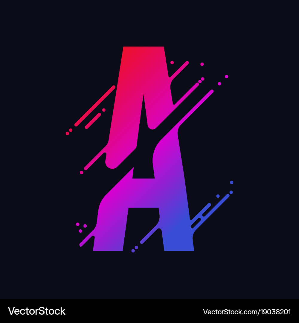 Alphabet letter stylized colorful liquid ink font Vector Image