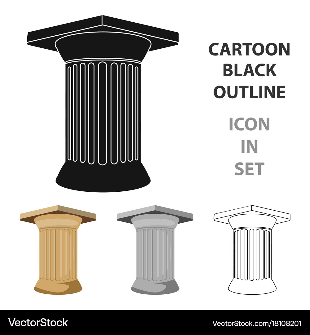 Antique column icon in cartoon style isolated Vector Image
