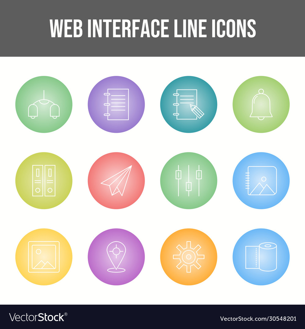 Beautiful web interface icon set Royalty Free Vector Image