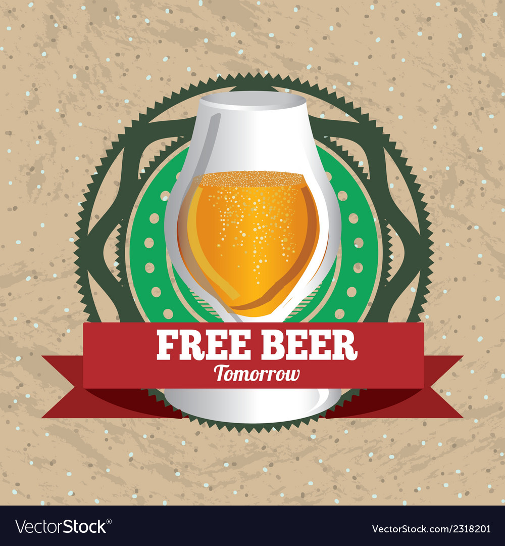 Beer design over pattern background Royalty Free Vector