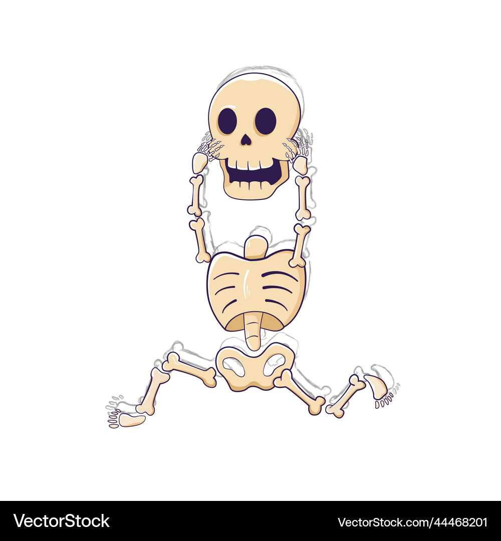Cartoon of a skeleton running scared Royalty Free Vector