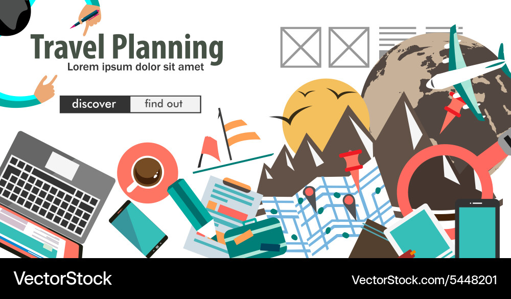 Concept For Travel Organization and Trip Planning Vector Image
