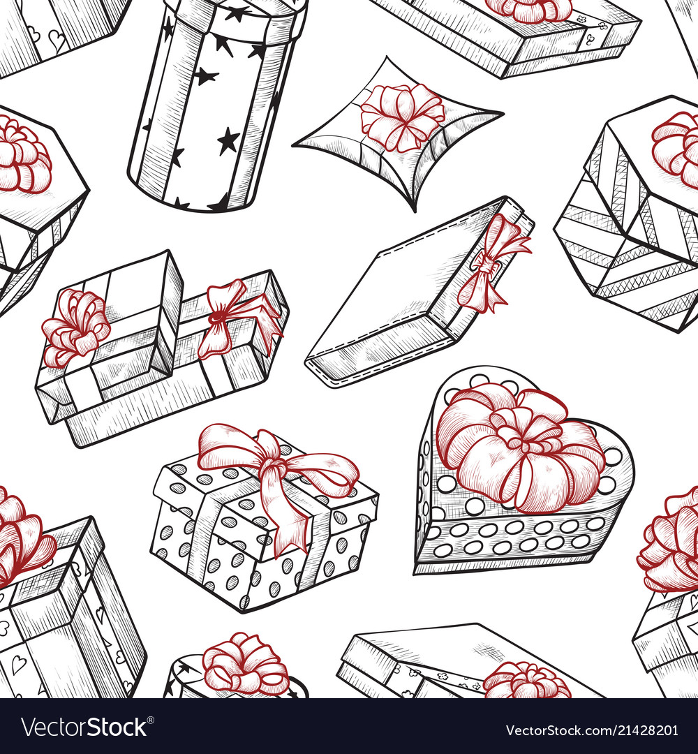 Gift boxes seamless pattern Royalty Free Vector Image
