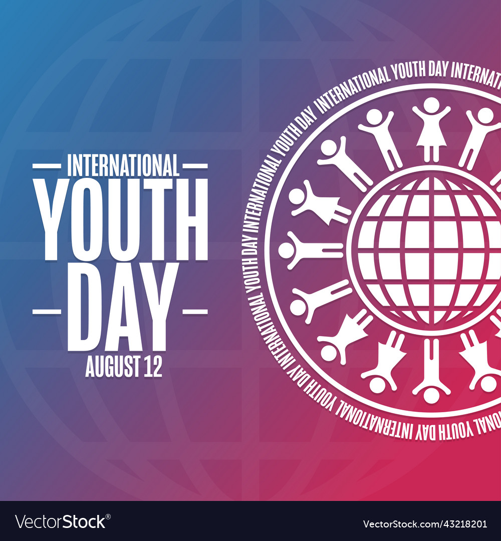 International youth day august 12 holiday Vector Image International youth day august 12 holiday Vector Image