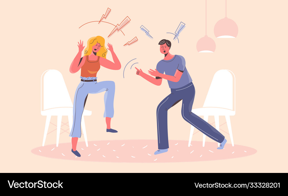 Man and woman shouting at each other Royalty Free Vector