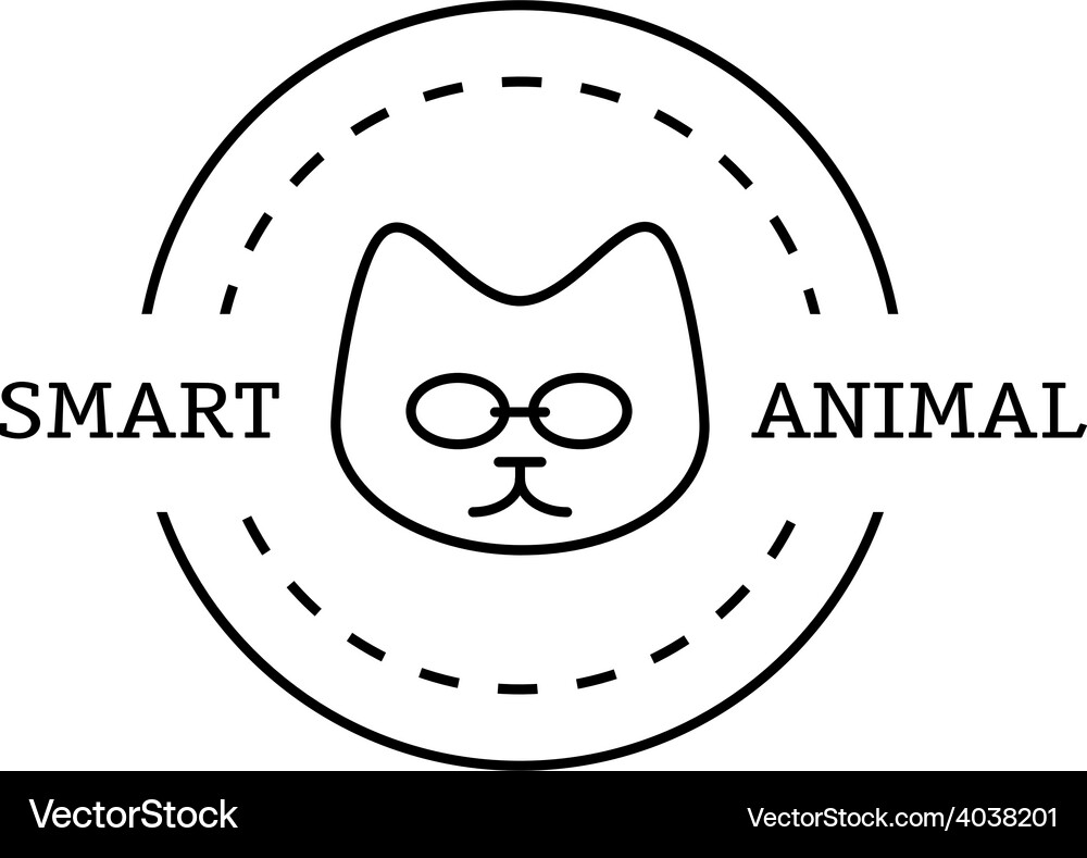 Minimal vintage labels with the smart cat Vector Image