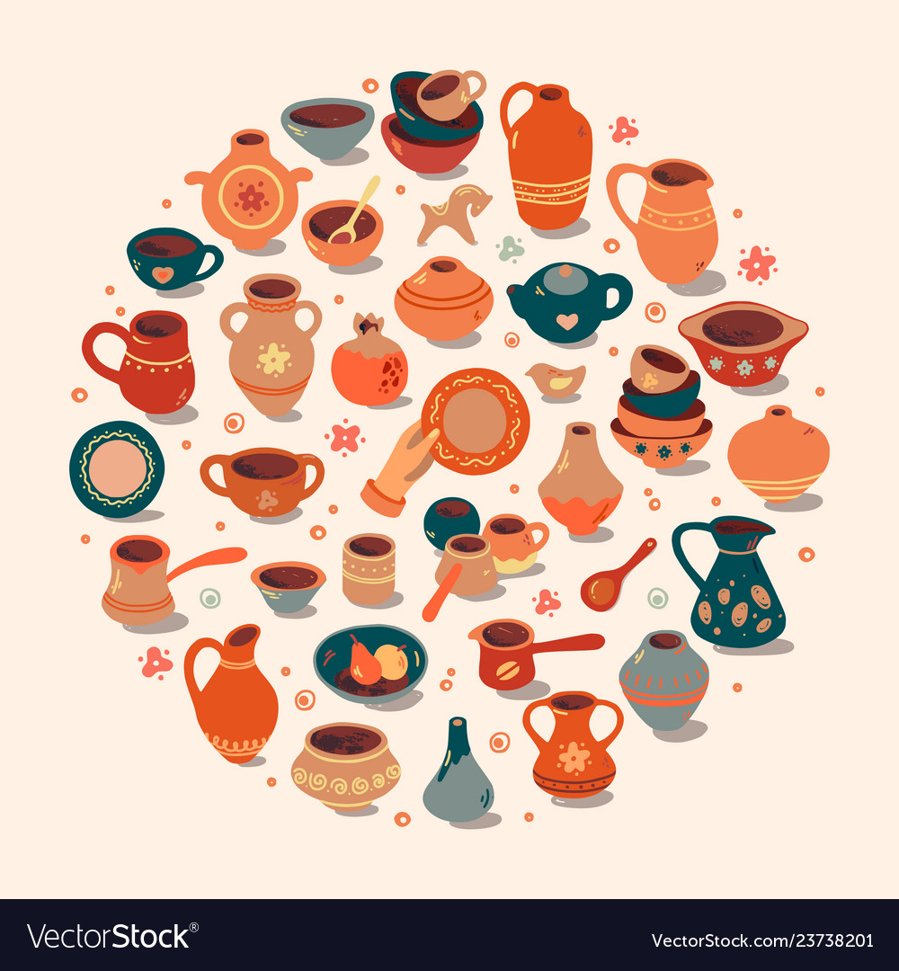 Pottery workshop ceramics classes banner Vector Image