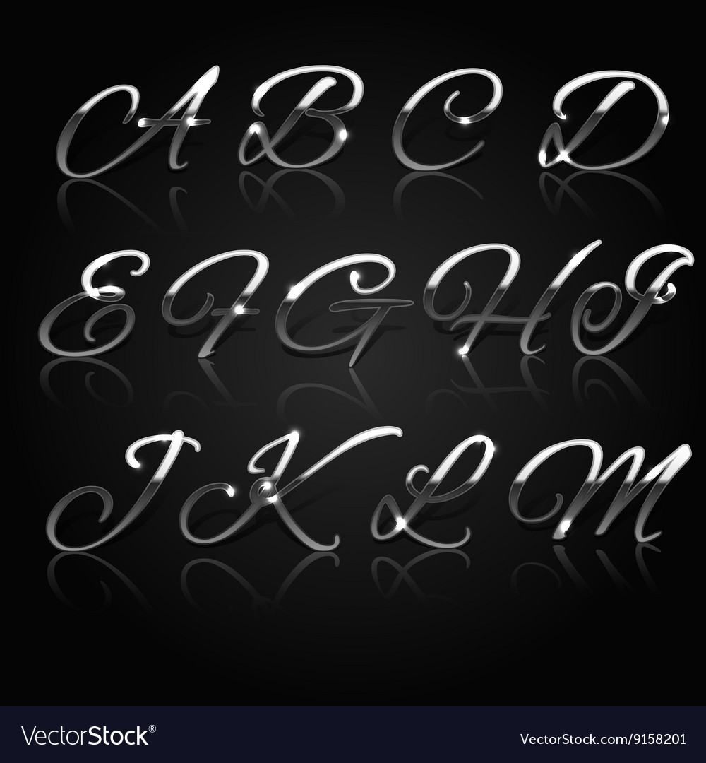 Silver characters collection Royalty Free Vector Image