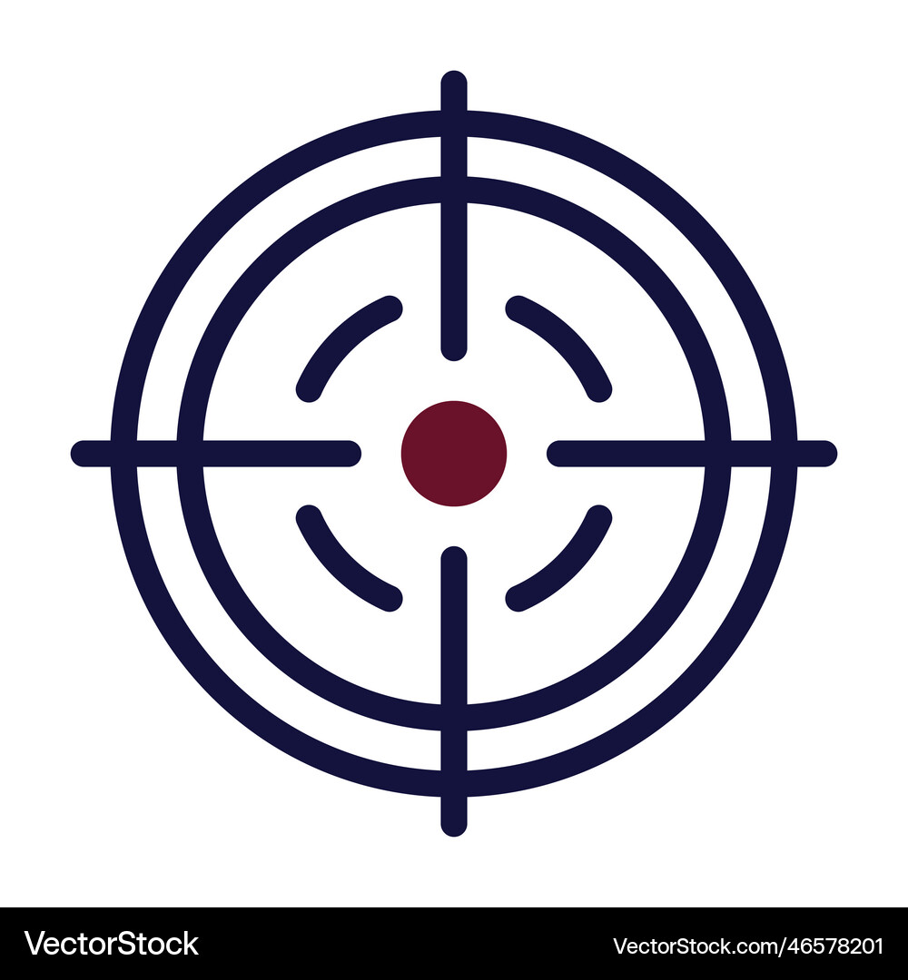 Target icon duotone maroon navy colour military Vector Image