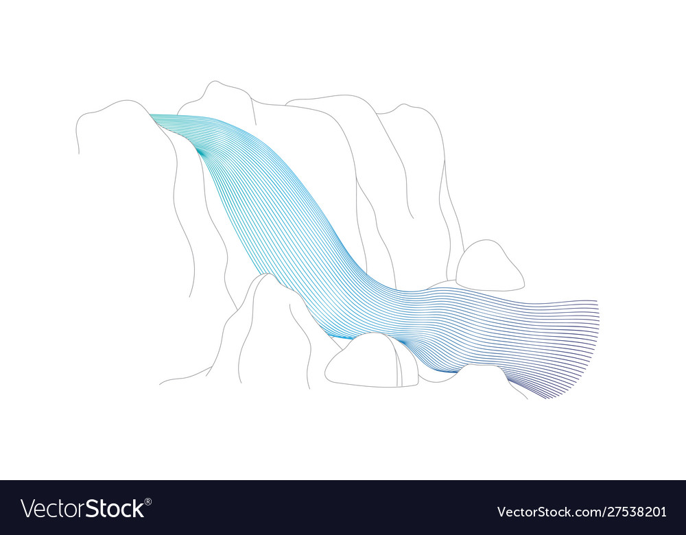 Waterfall cascade Royalty Free Vector Image - VectorStock