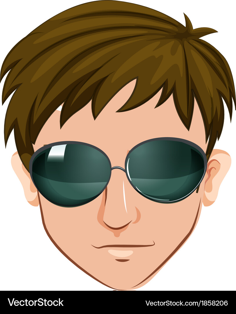 A head of man with glasses Royalty Free Vector Image