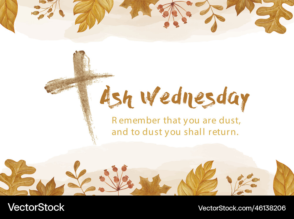 Ash Wednesday Cross - Reflection & Renewal Vector Image