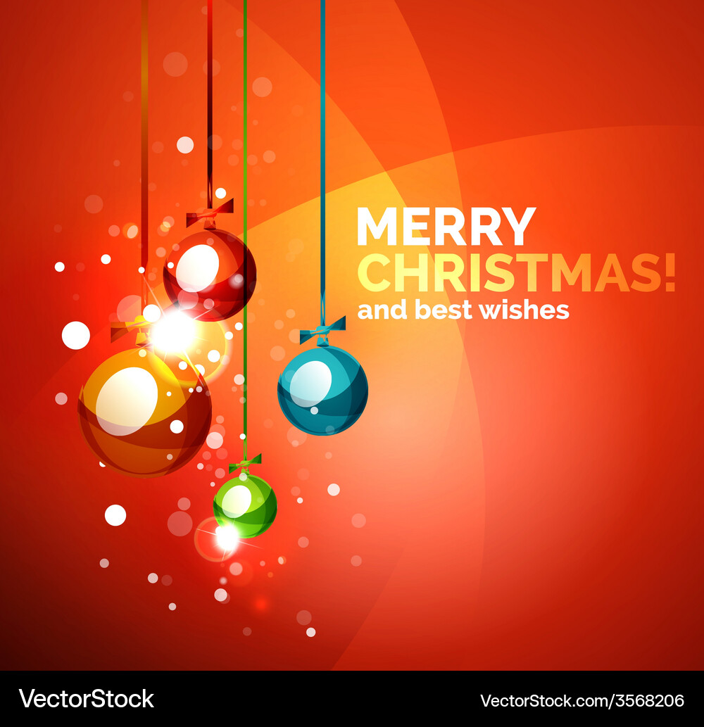 Colorful bright shiny christmas card Royalty Free Vector