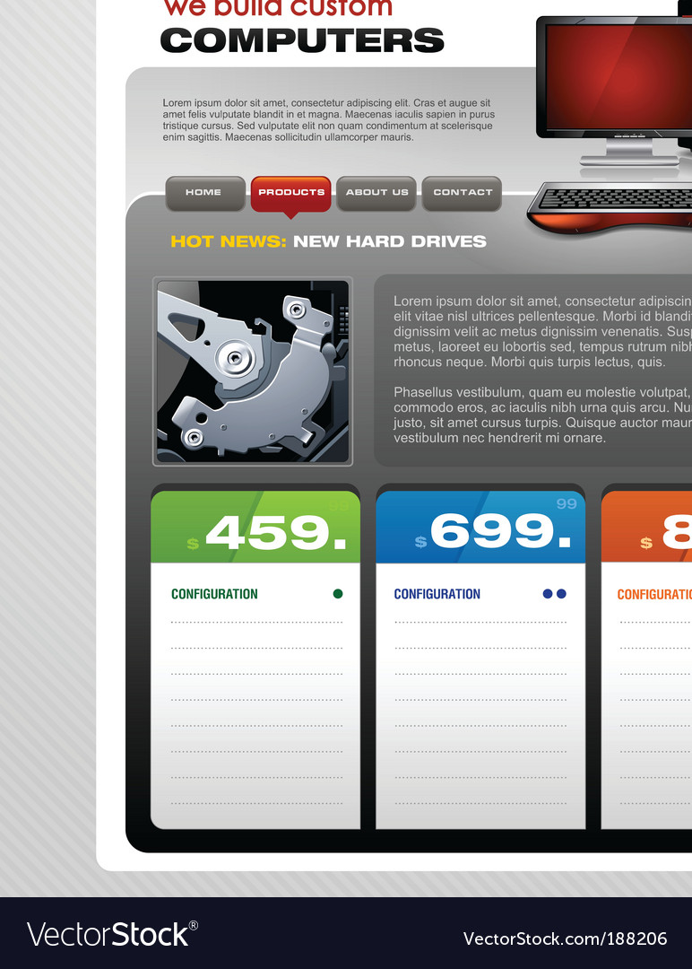 Computer shop template Royalty Free Vector Image