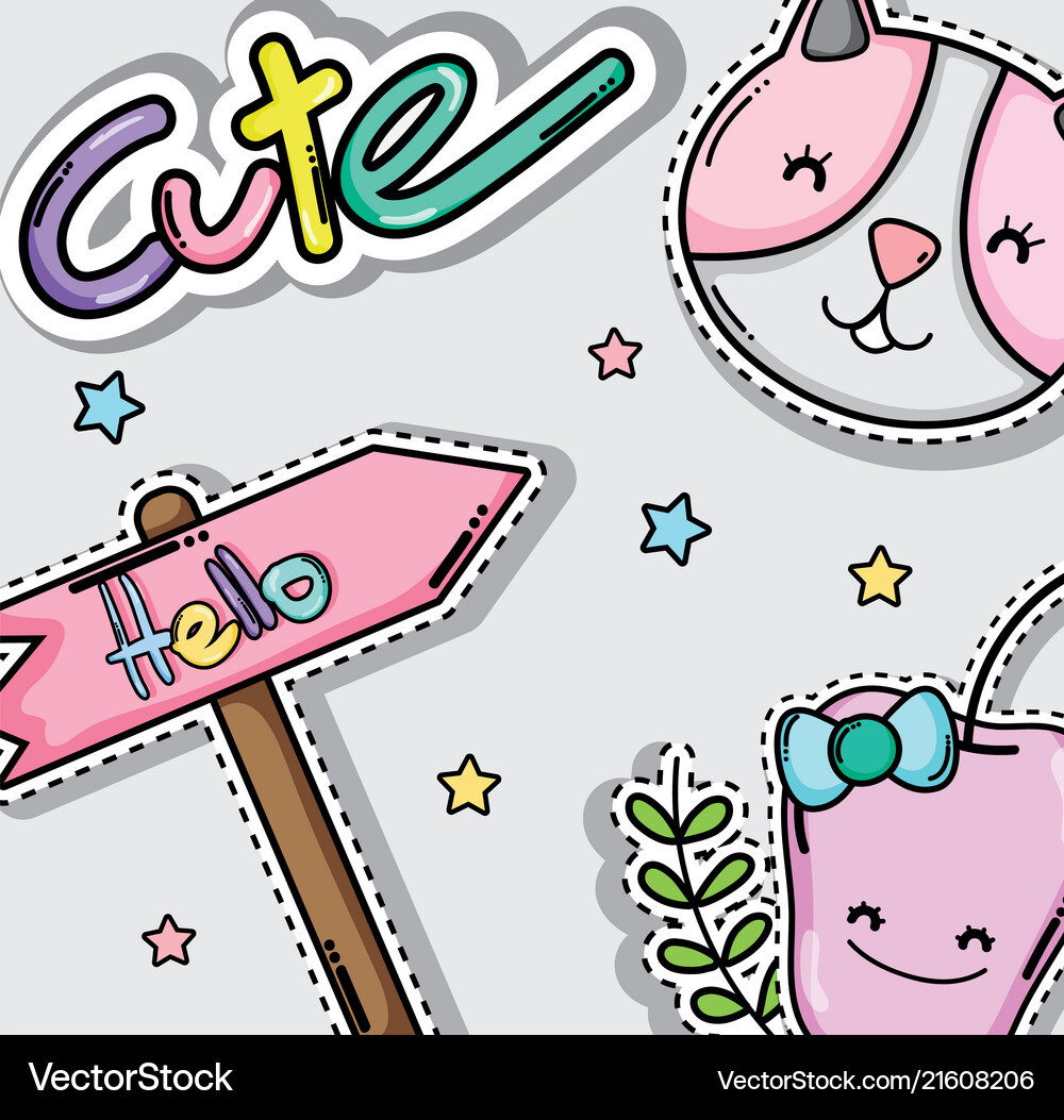 Cute and lovely cartoons Royalty Free Vector Image
