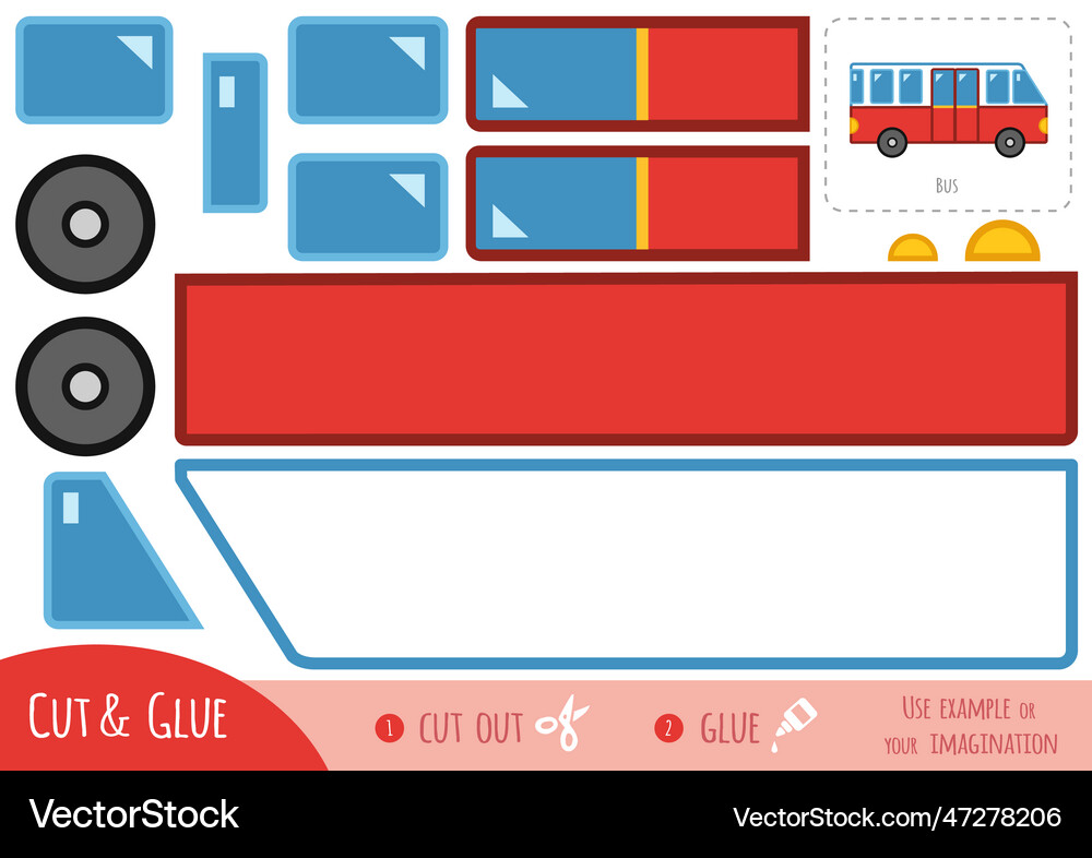 Education paper game for children bus Royalty Free Vector