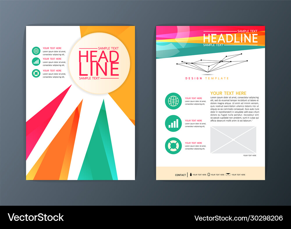 Flyer set magazine brochure design business Vector Image