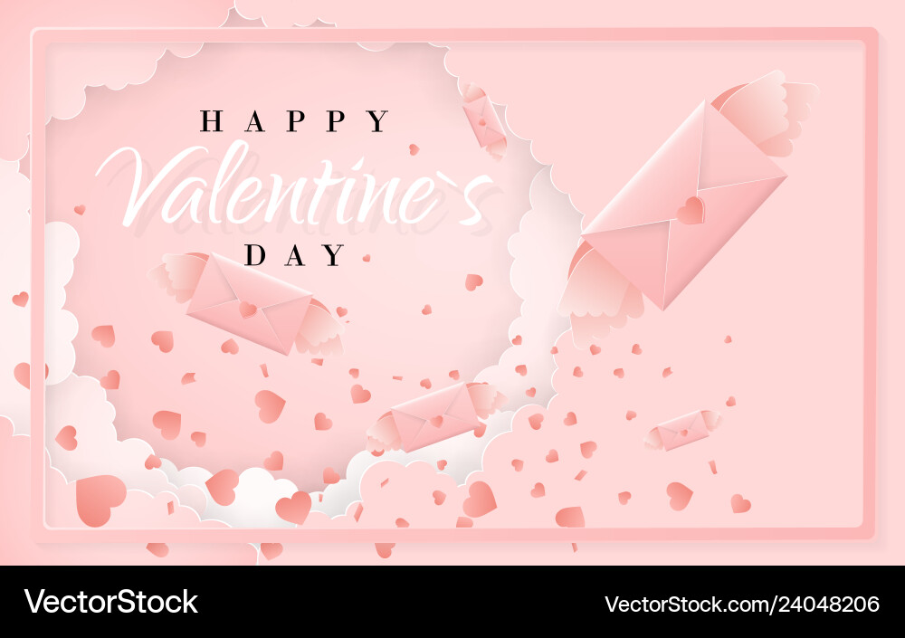 Happy valentines day invitation card template Vector Image