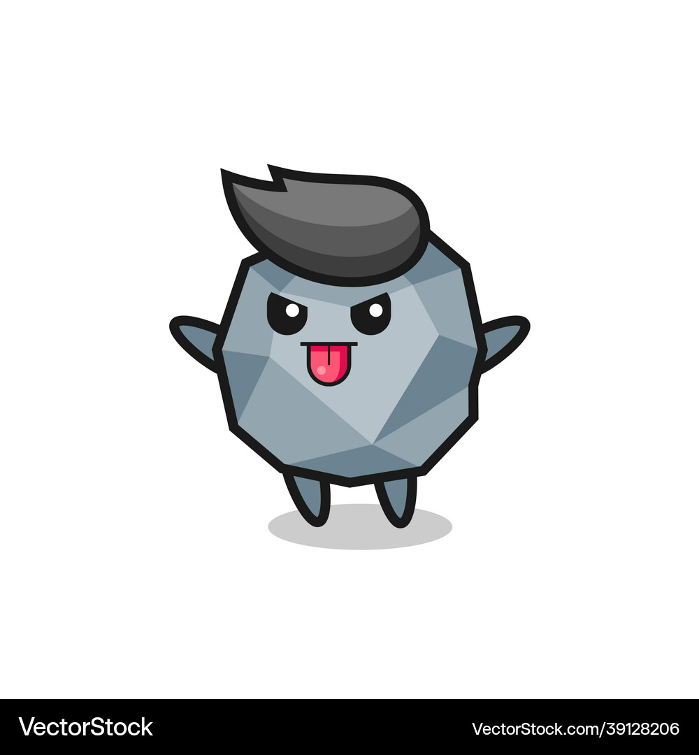 Naughty stone character in mocking pose Royalty Free Vector