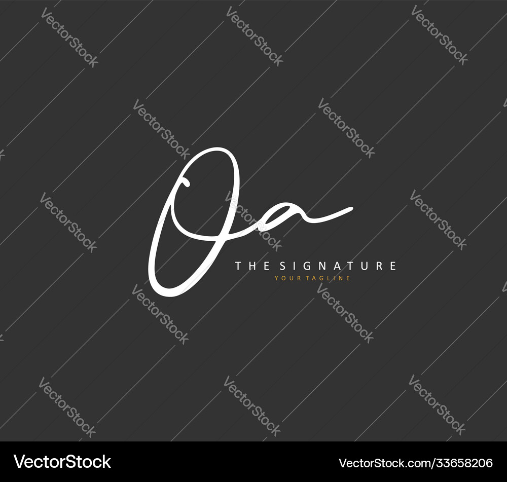 O a oa initial letter handwriting and signature Vector Image