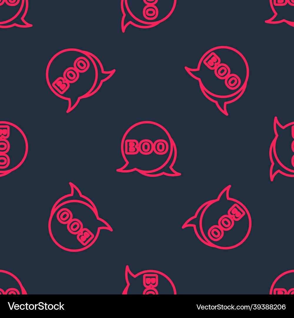 Red line boo speech bubble icon isolated seamless Vector Image