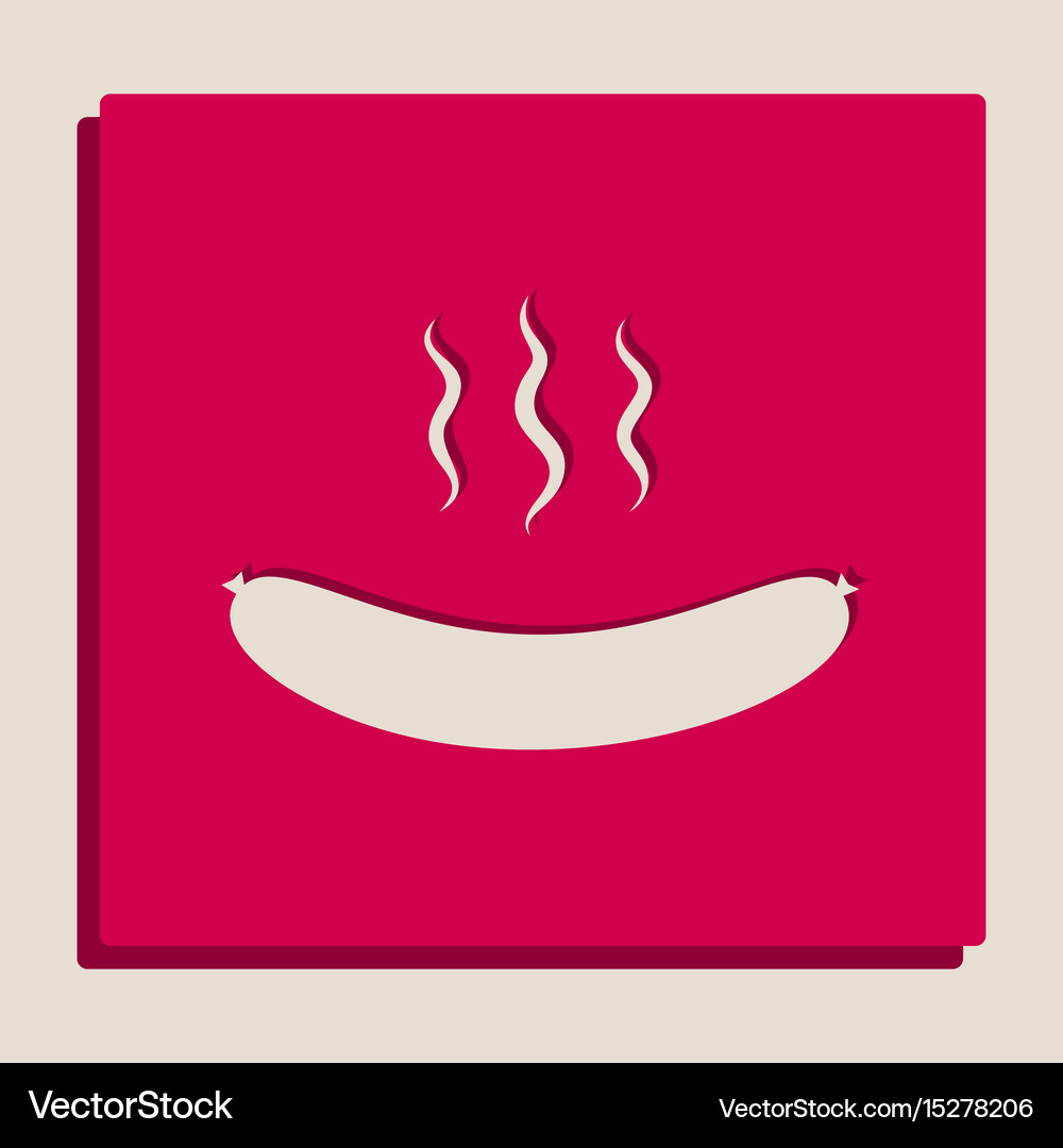 Sausage simple sign grayscale version Royalty Free Vector