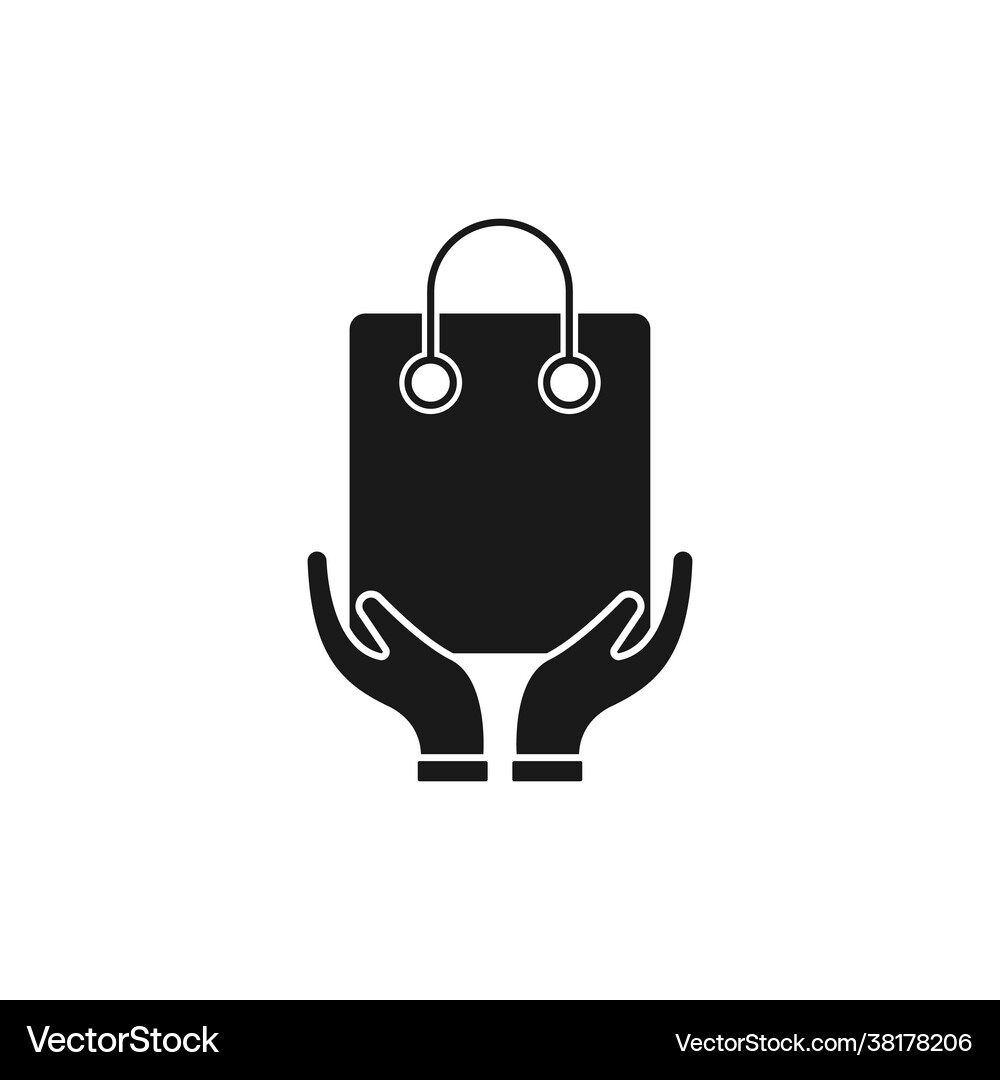 Shopping bag with hand icon design bag Royalty Free Vector