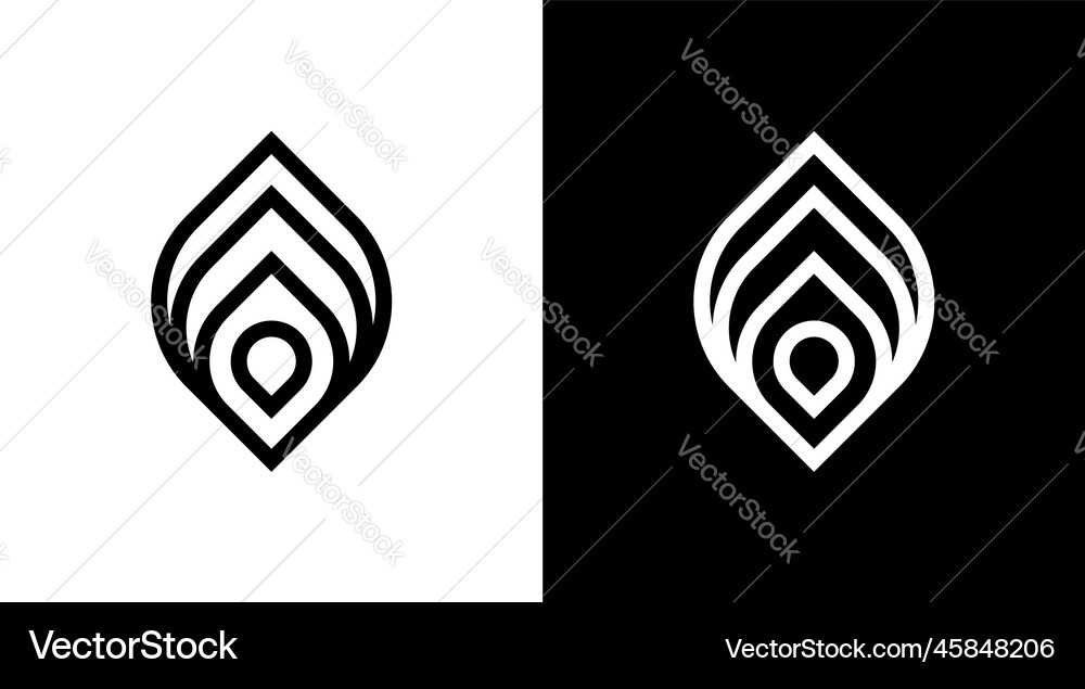 Signal and location logo monogram black white Vector Image