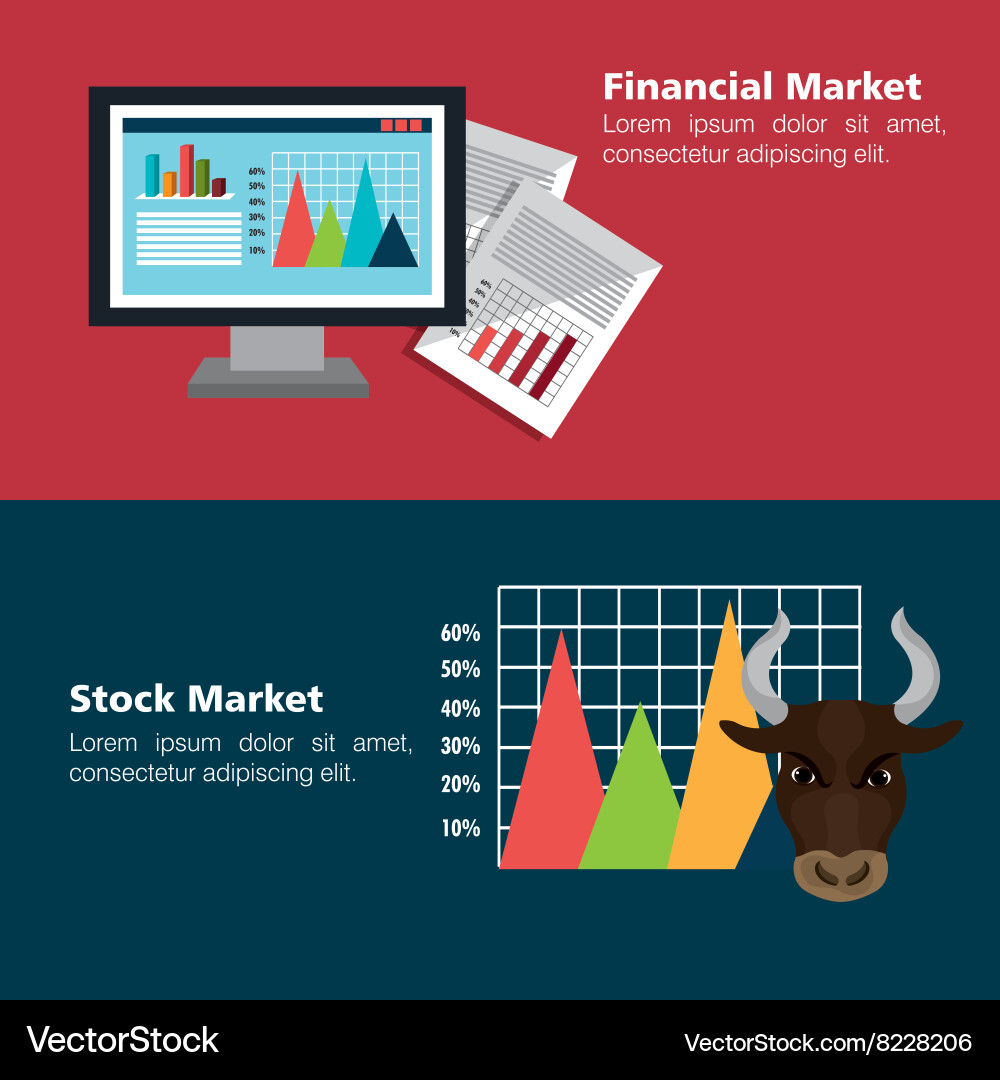 Stock financial market design Royalty Free Vector Image