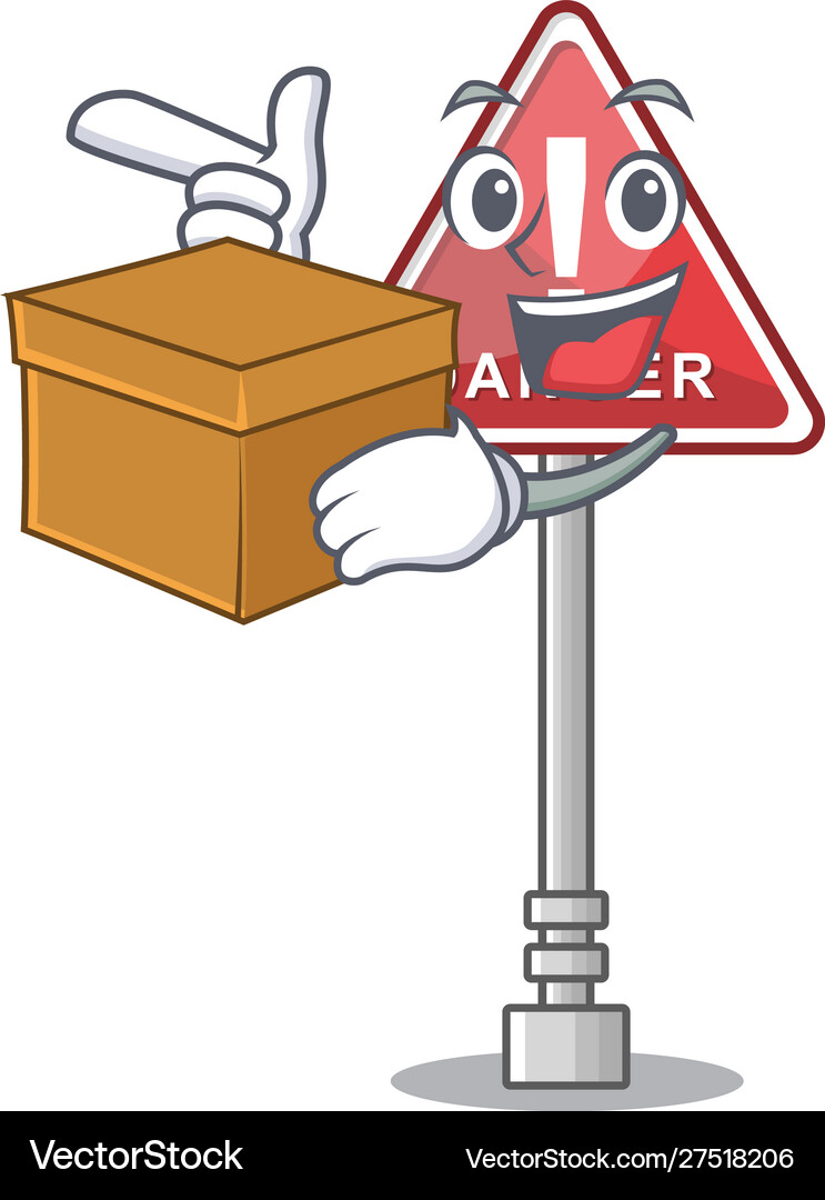 With box danger cartoon isolated in character Vector Image