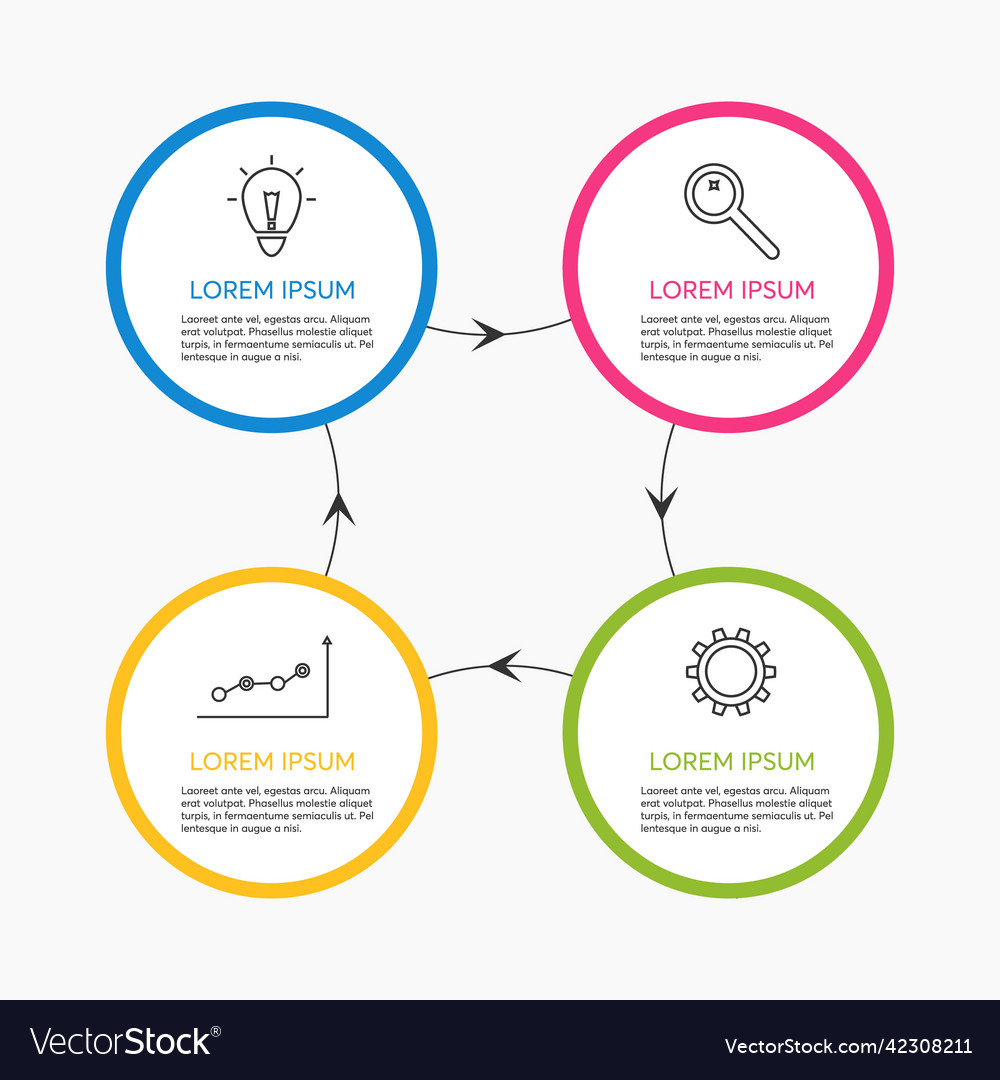 4 steps infographic template flat circle Vector Image