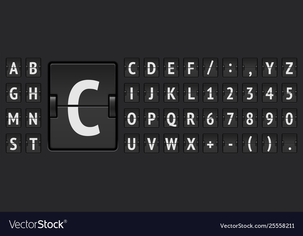 Airport terminal mechanical flip board bold Vector Image Airport terminal mechanical flip board bold Vector Image