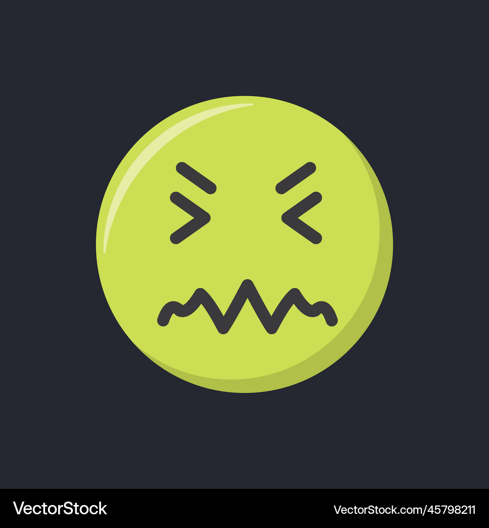 Emoji icon sick face ill emoticon Royalty Free Vector Image
