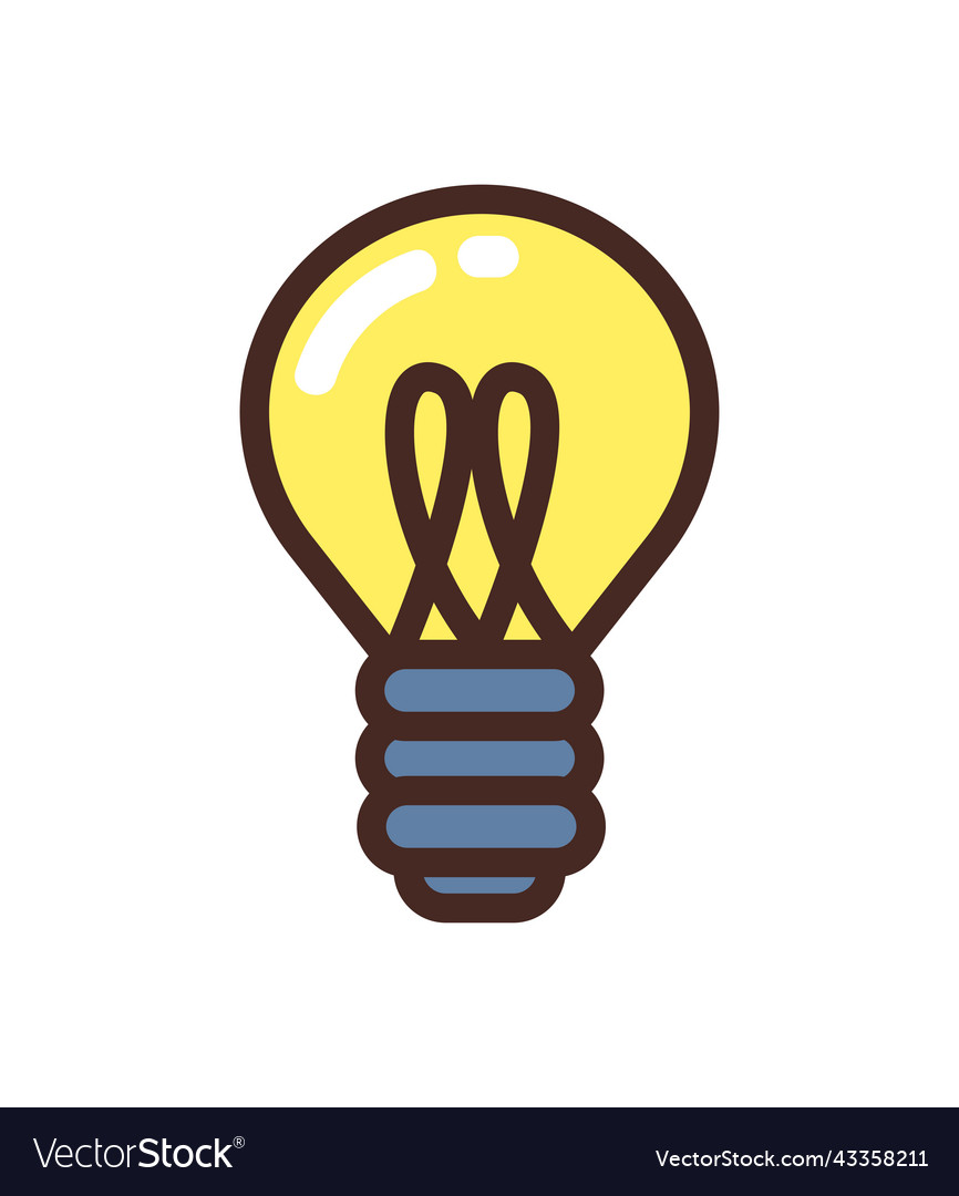 Flat light bulb Royalty Free Vector Image - VectorStock