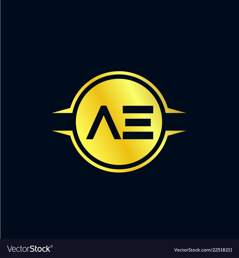 Initial letter ae logo template design Royalty Free Vector