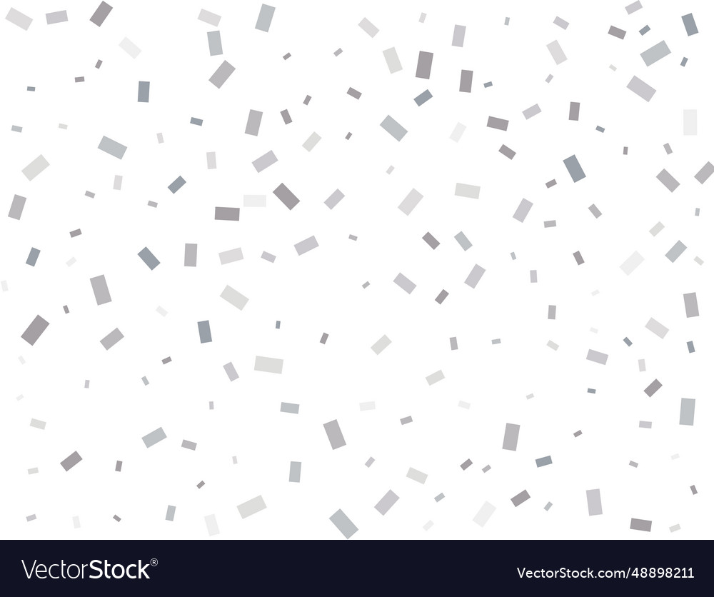 Modern light silver rectangular glitter confetti Vector Image