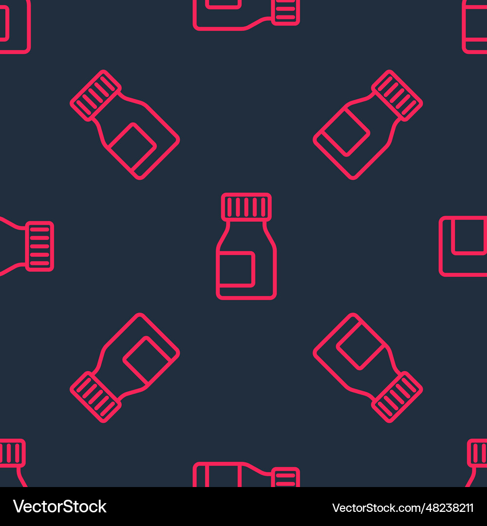 Red line vitamin complex of pill capsule icon Vector Image