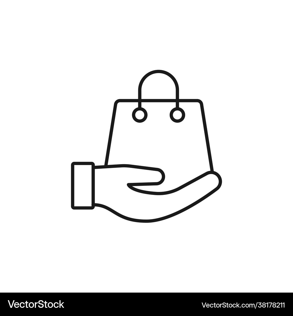 Shopping bag with hand icon design bag Royalty Free Vector