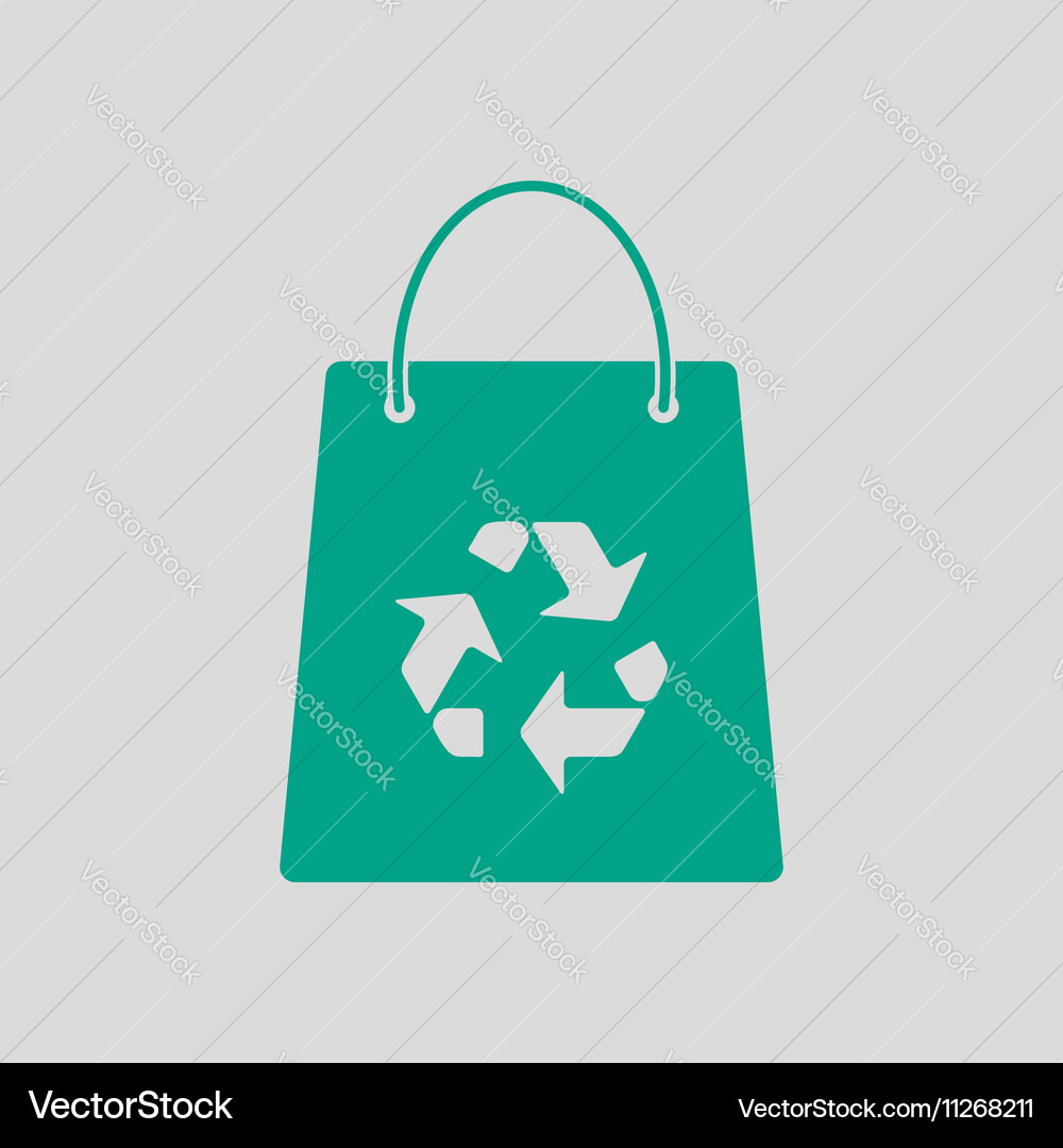 Shopping bag with recycle sign icon Royalty Free Vector