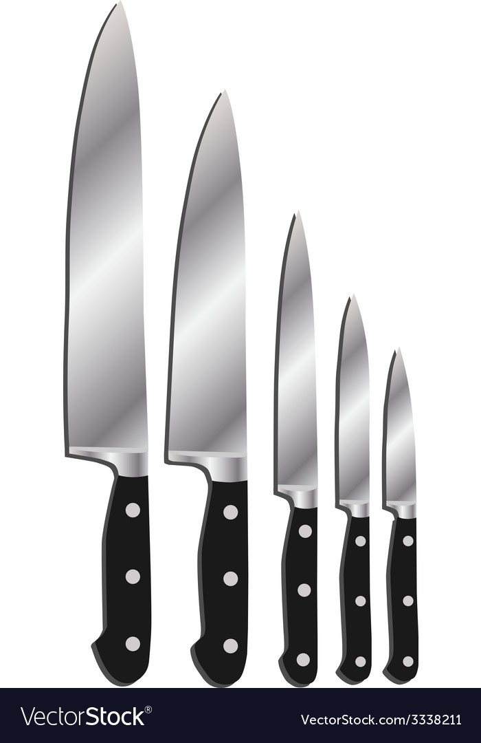 Small Kitchen Knife Set Royalty Free Vector Image