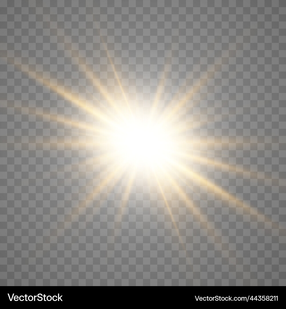 Transparent golden sunlight special lens Vector Image