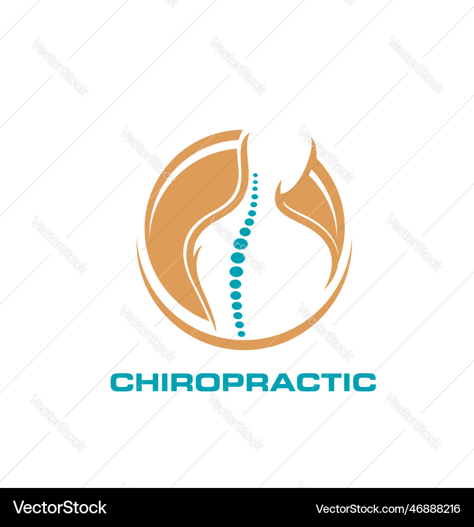 Chiropractic icon physiotherapy spine back pain Vector Image