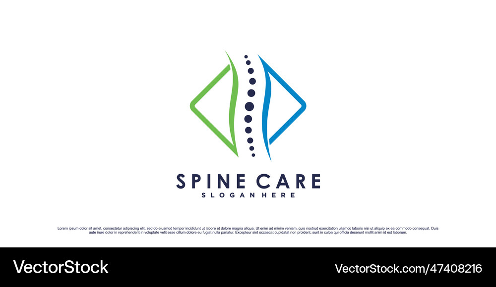 Chiropractic logo design for spine care logo Vector Image
