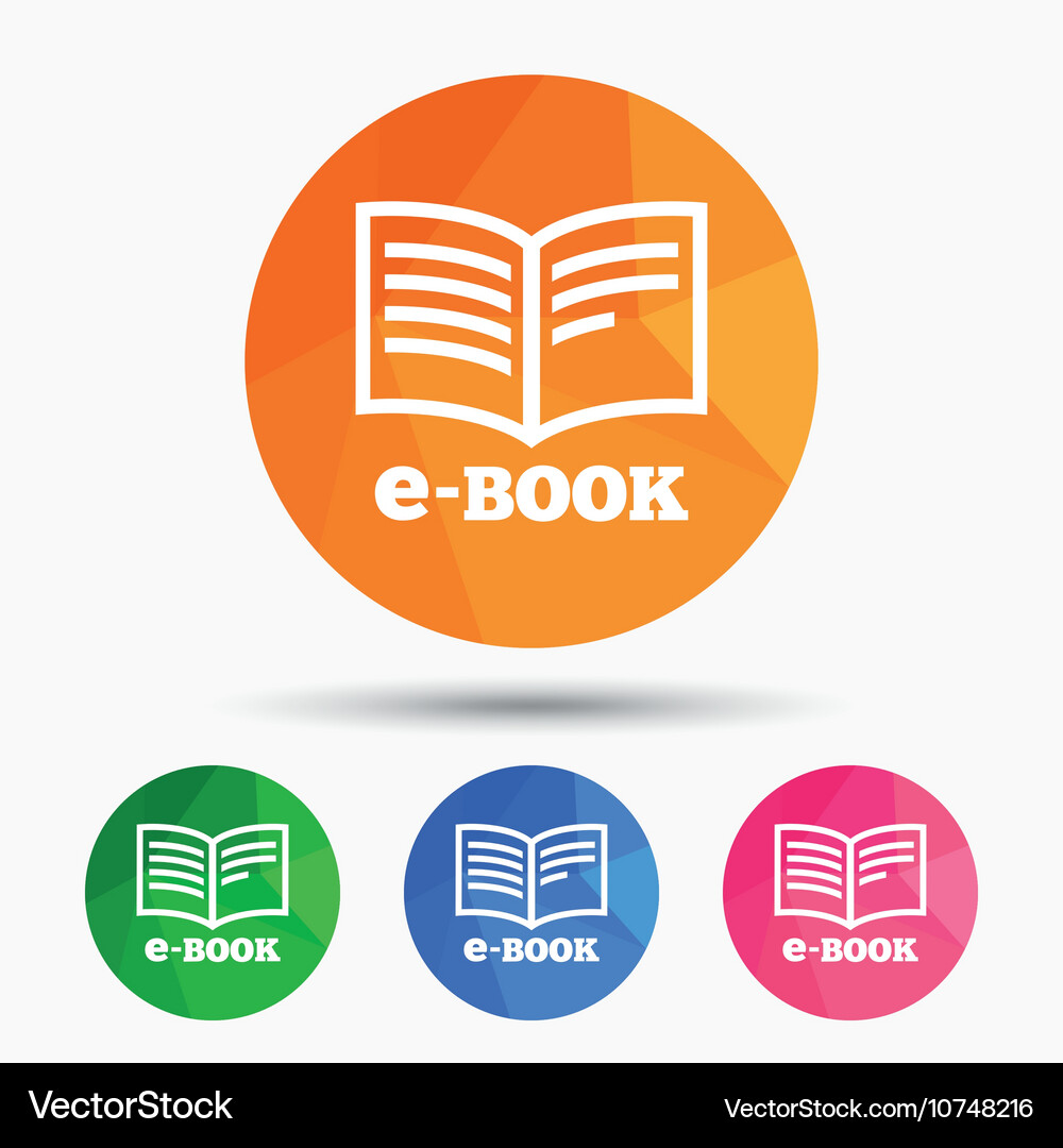 E-book sign icon electronic book symbol Royalty Free Vector