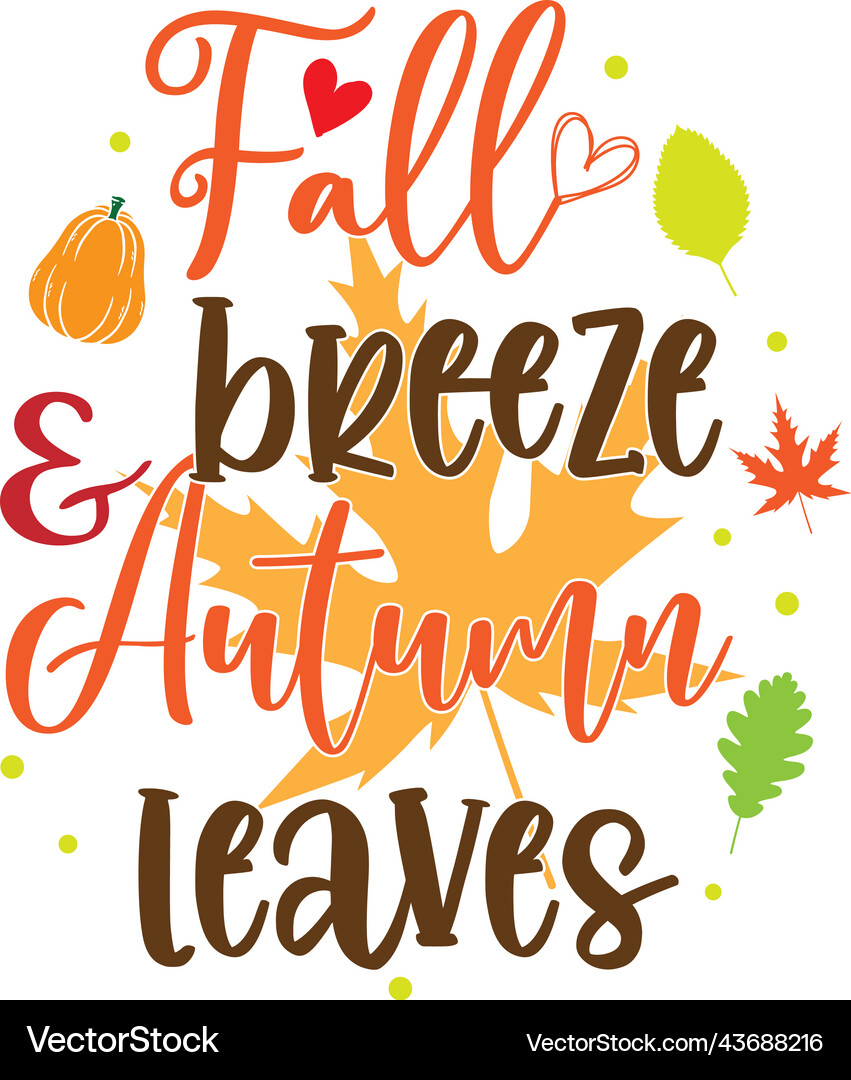 Fall breeze and autumn leaves Royalty Free Vector Image
