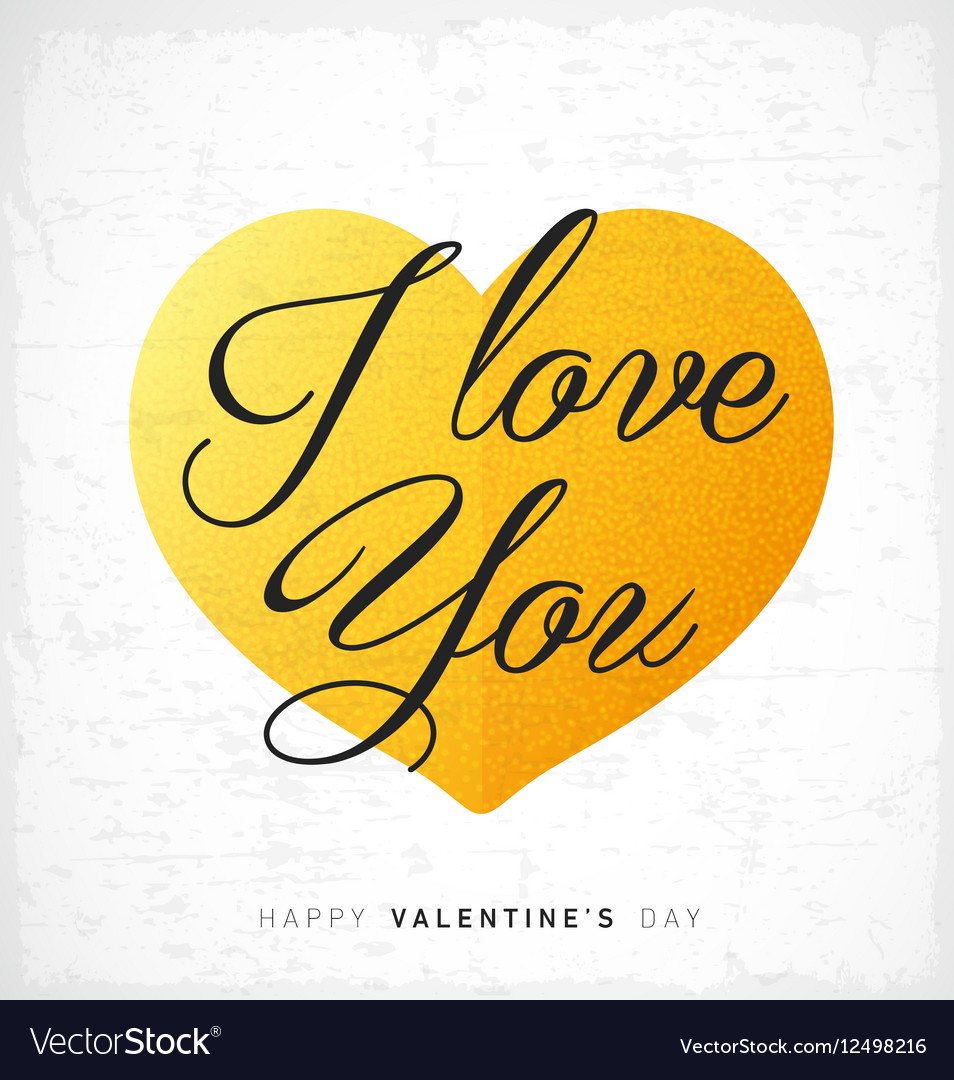 I love you happy valentines day lettering card Vector Image