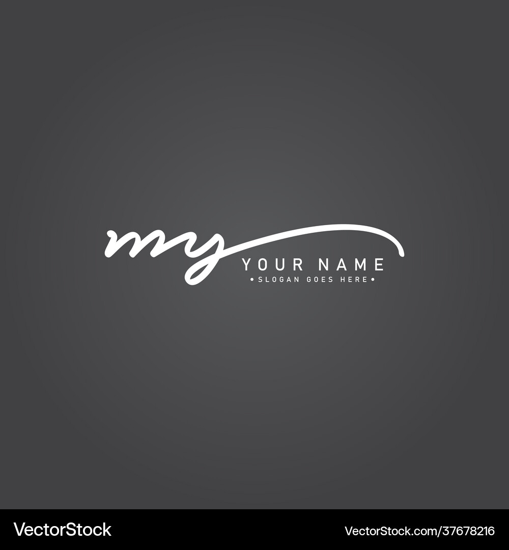Initial letter my logo - hand drawn signature Vector Image