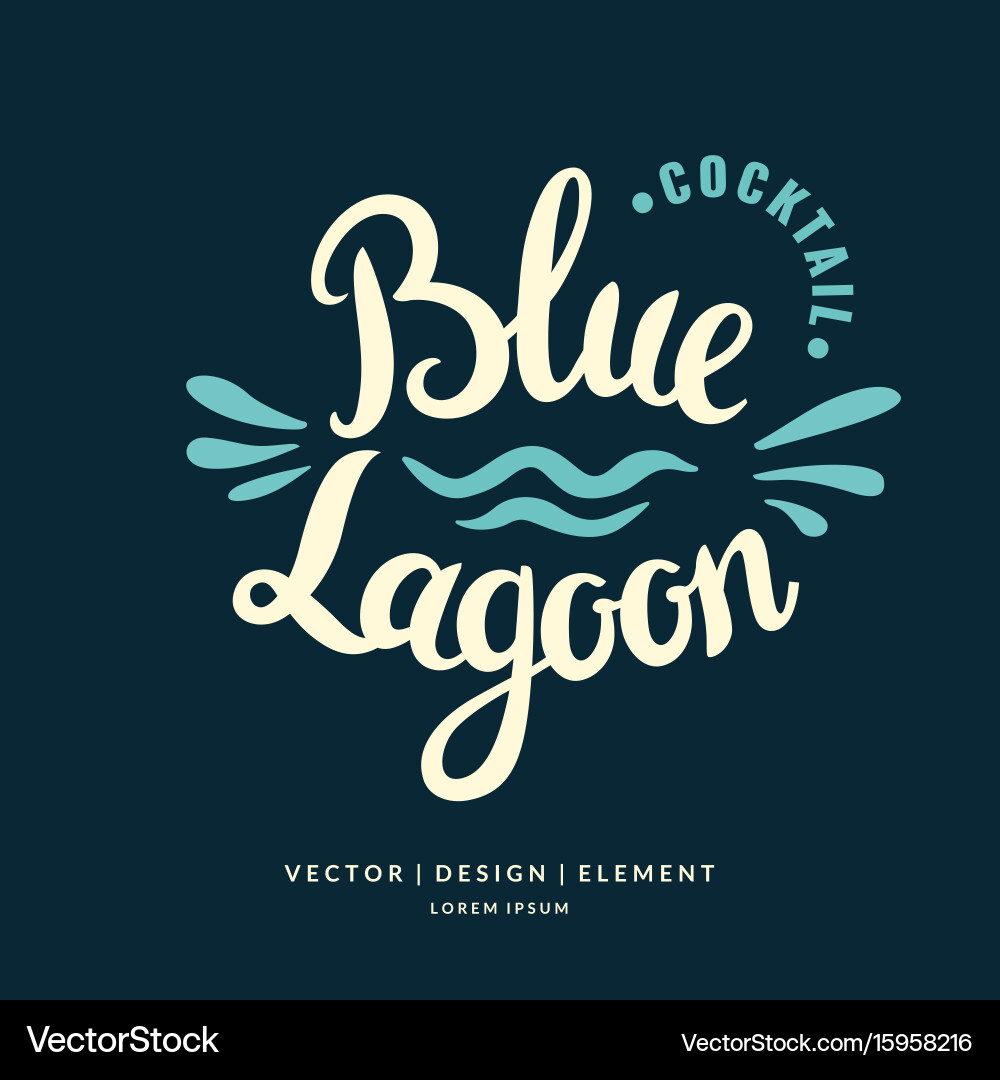Modern hand drawn lettering label for cocktail Vector Image