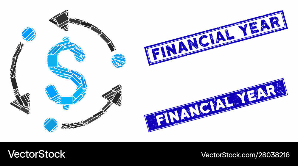 Money rotation mosaic and scratched rectangle Vector Image